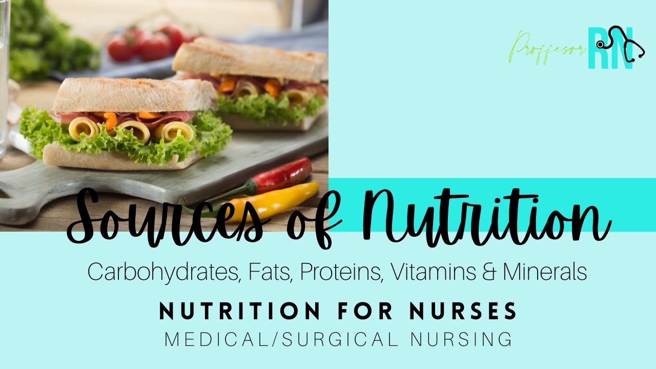 Sources of Nutrition / Carbs, Fats, Proteins, Vitamins, Minerals / FREE ...